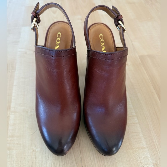 Coach | Shoes | Coach Brown Leather Mules With Slingback | Poshmark
